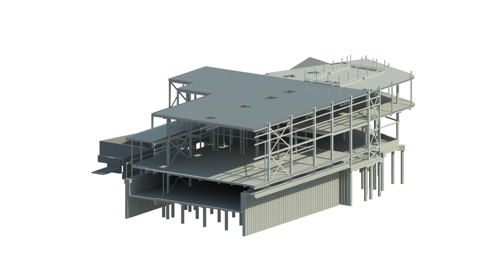 Superstructure steel frame with reinforced concrete basement, Chorley ...