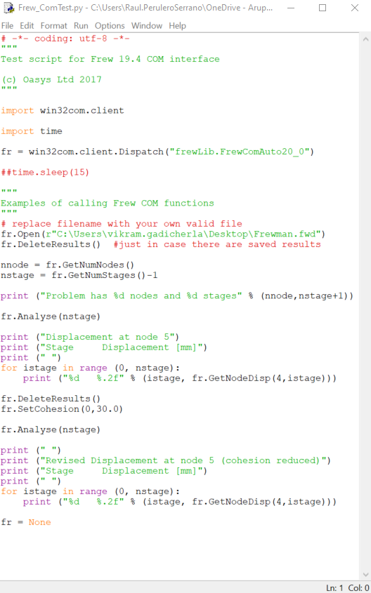 Tips and Tricks, Automation and the COM Interface in Oasys Frew - Oasys